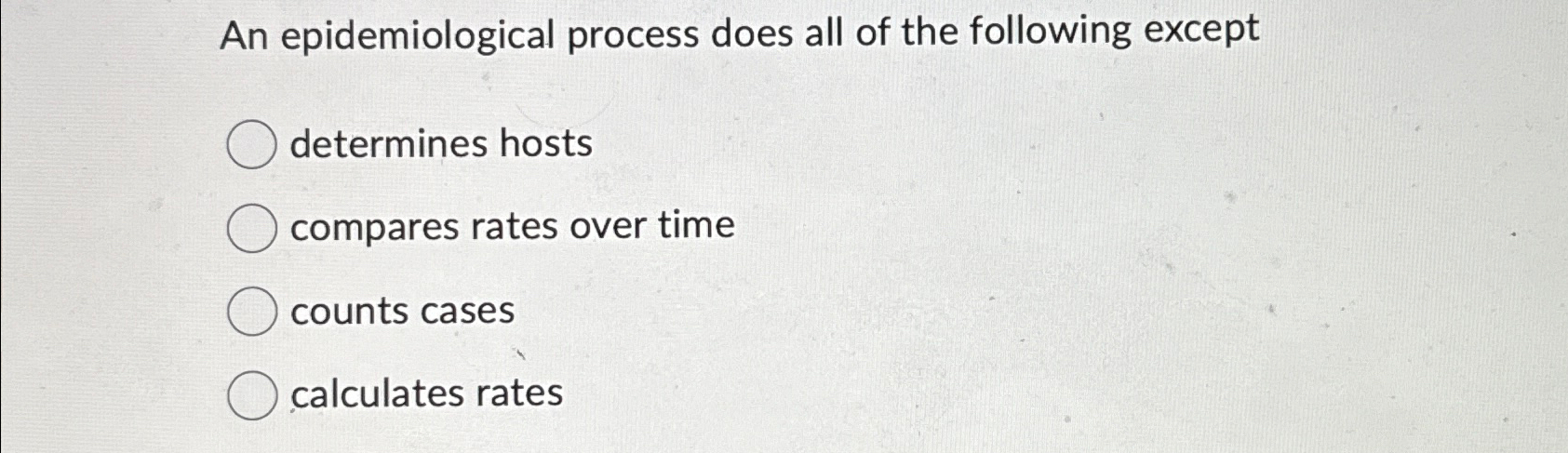 Solved An epidemiological process does all of the following | Chegg.com