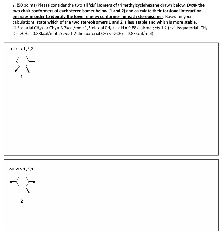 Solved ( 50 ﻿points) ﻿Please consider the two all 'cis' | Chegg.com