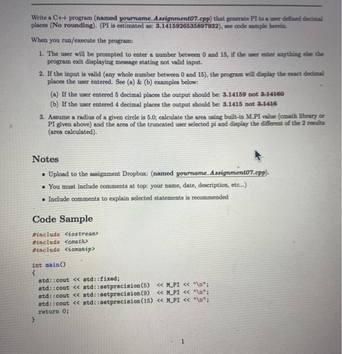 Solved Write a C++ program (named yourname. | Chegg.com