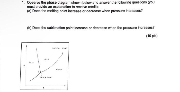 Solved 1. Observe the phase diagram shown below and answer | Chegg.com