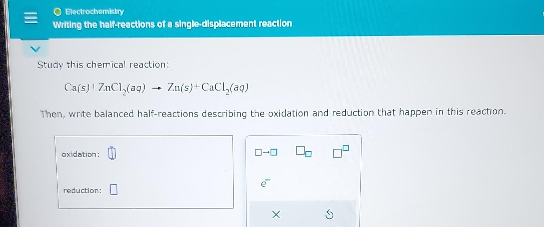 Solved Electrochemistry Writing the half-reactions of a | Chegg.com