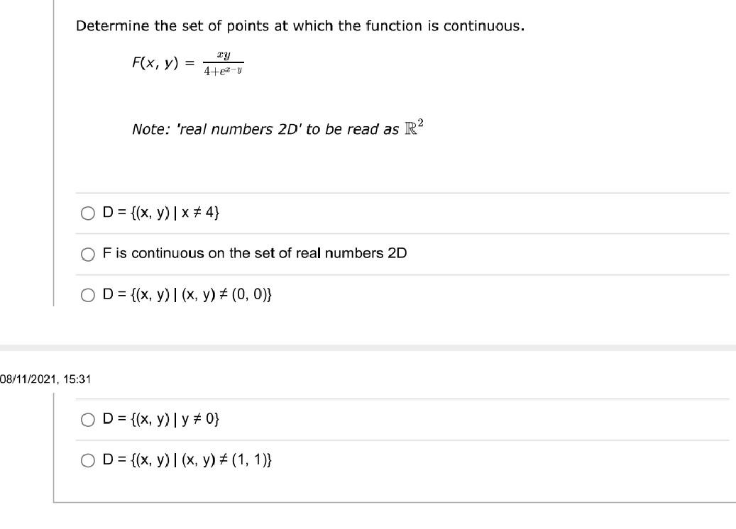 Solved Determine the set of points at which the function is | Chegg.com