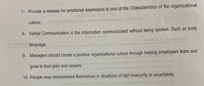 Solved PART 1. TRUE OR FALSE (10 Marks) Direction: Read the | Chegg.com