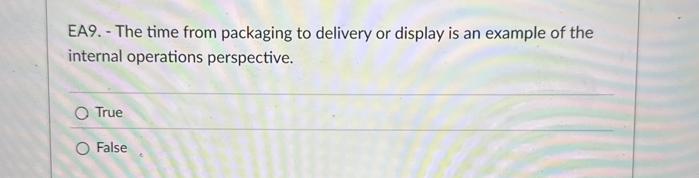 Solved EA9. - ﻿The time from packaging to delivery or | Chegg.com