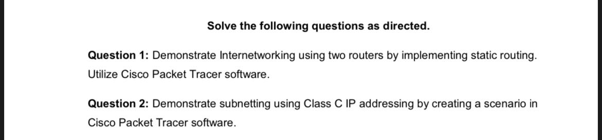 Solved Solve the following questions as directed.Question 1: | Chegg.com