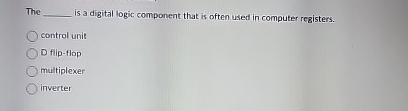 Solved The is a digital logic component that is often used | Chegg.com