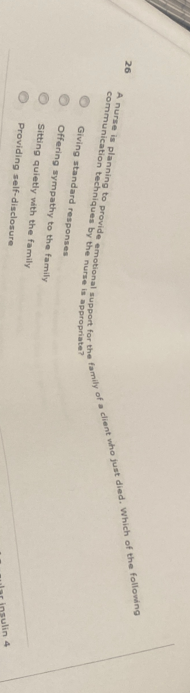 Solved 26 ﻿communication techniques by the nurse is | Chegg.com