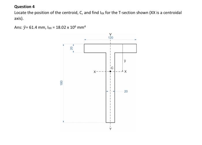 Solved Question 4 Locate the position of the centroid, C, | Chegg.com