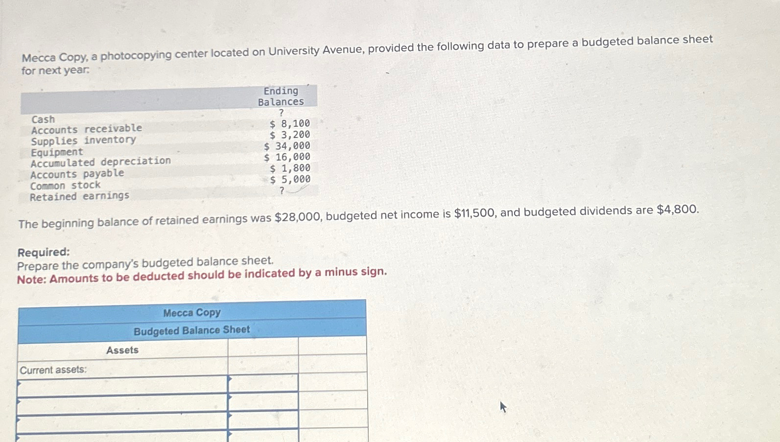Solved Mecca Copy, a photocopying center located on | Chegg.com
