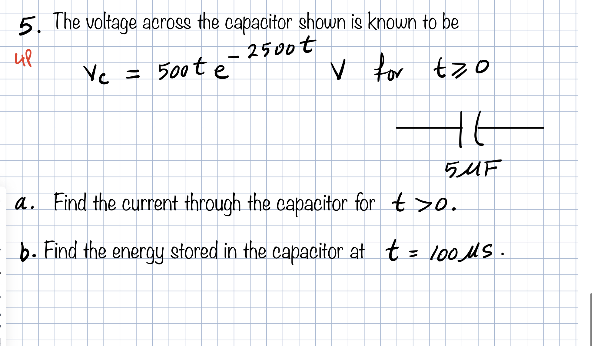 Solved The voltage across the capacitor shown is known to be | Chegg.com
