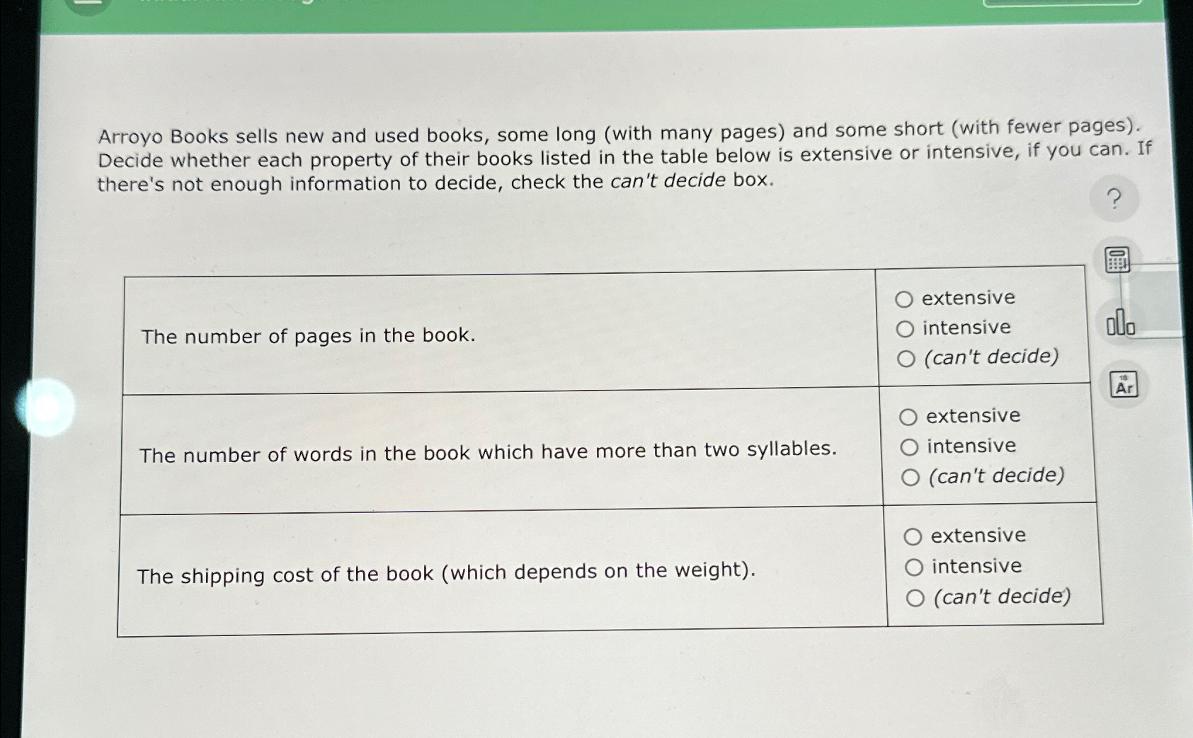 Solved Arroyo Books sells new and used books, some long | Chegg.com