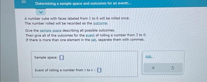 Solved A number cube with faces labeled from 1 to 6 will be | Chegg.com