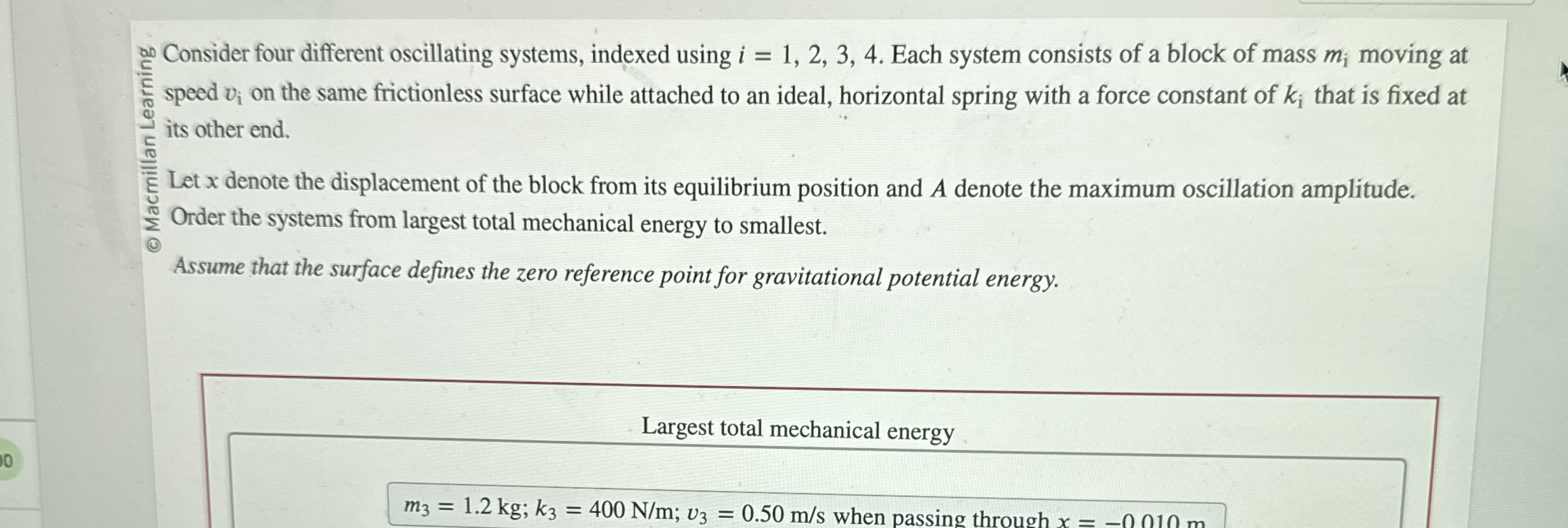 High Quality SOLUTION ansider four different oscillating systems, indexed | Chegg.com