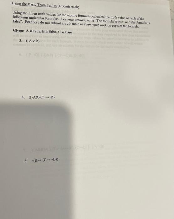 Solved Using the Basic Truth Tables (4 points each) Using | Chegg.com