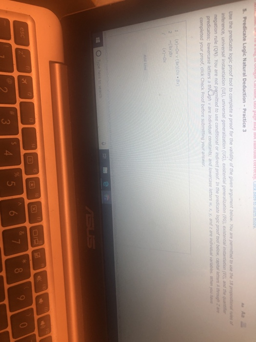 Solved 5 Predicate Logic Natural Deduction Practice 3 As Aa | Chegg.com