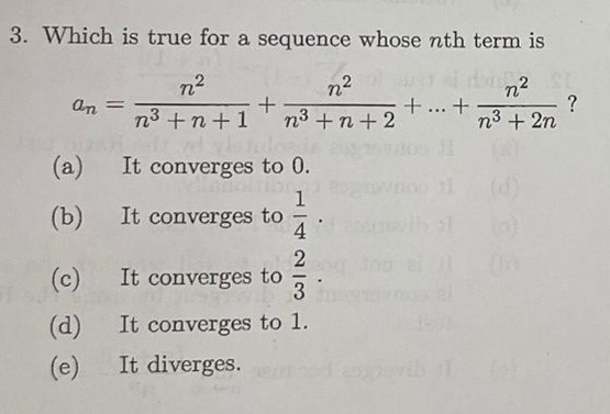 Solved Which is true for a sequence whose nth term | Chegg.com