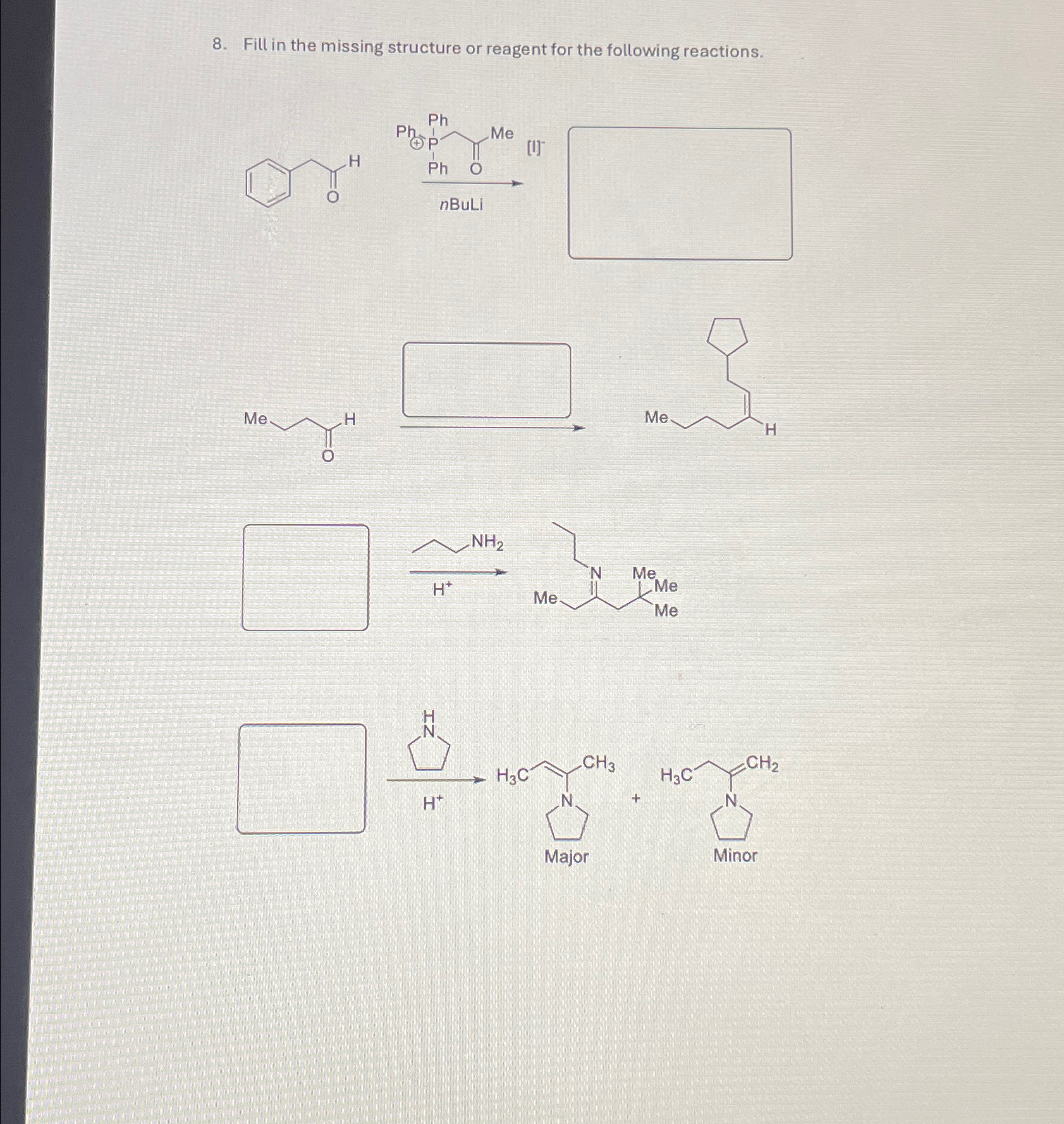 Fill in the missing structure or reagent for the | Chegg.com