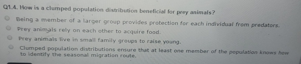Solved Q1.4. ﻿How is a clumped population distribution | Chegg.com