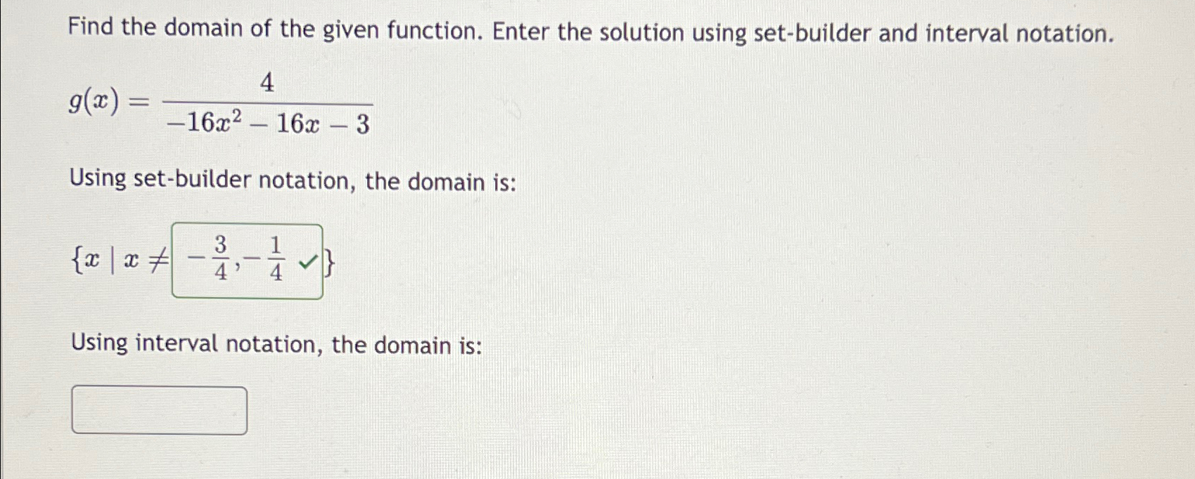Solved Find The Domain Of The Given Function Enter The
