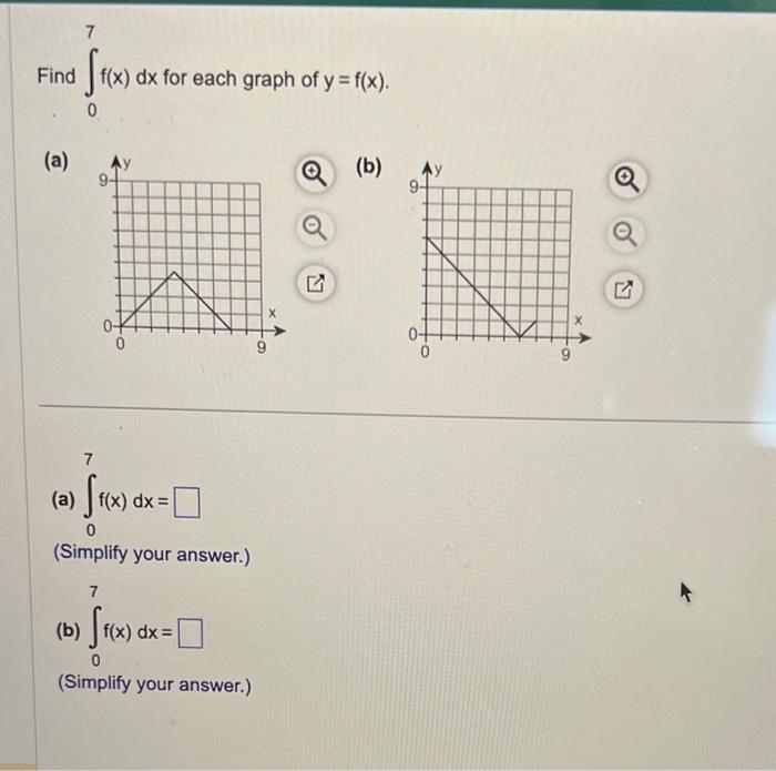 Solved Find ∫07f(x)dx for each graph of y=f(x) (a) (b) (a) | Chegg.com
