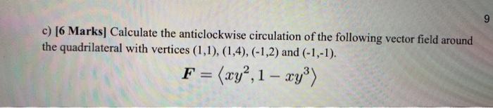 Solved Calculate the anticlockwise circulation of the | Chegg.com