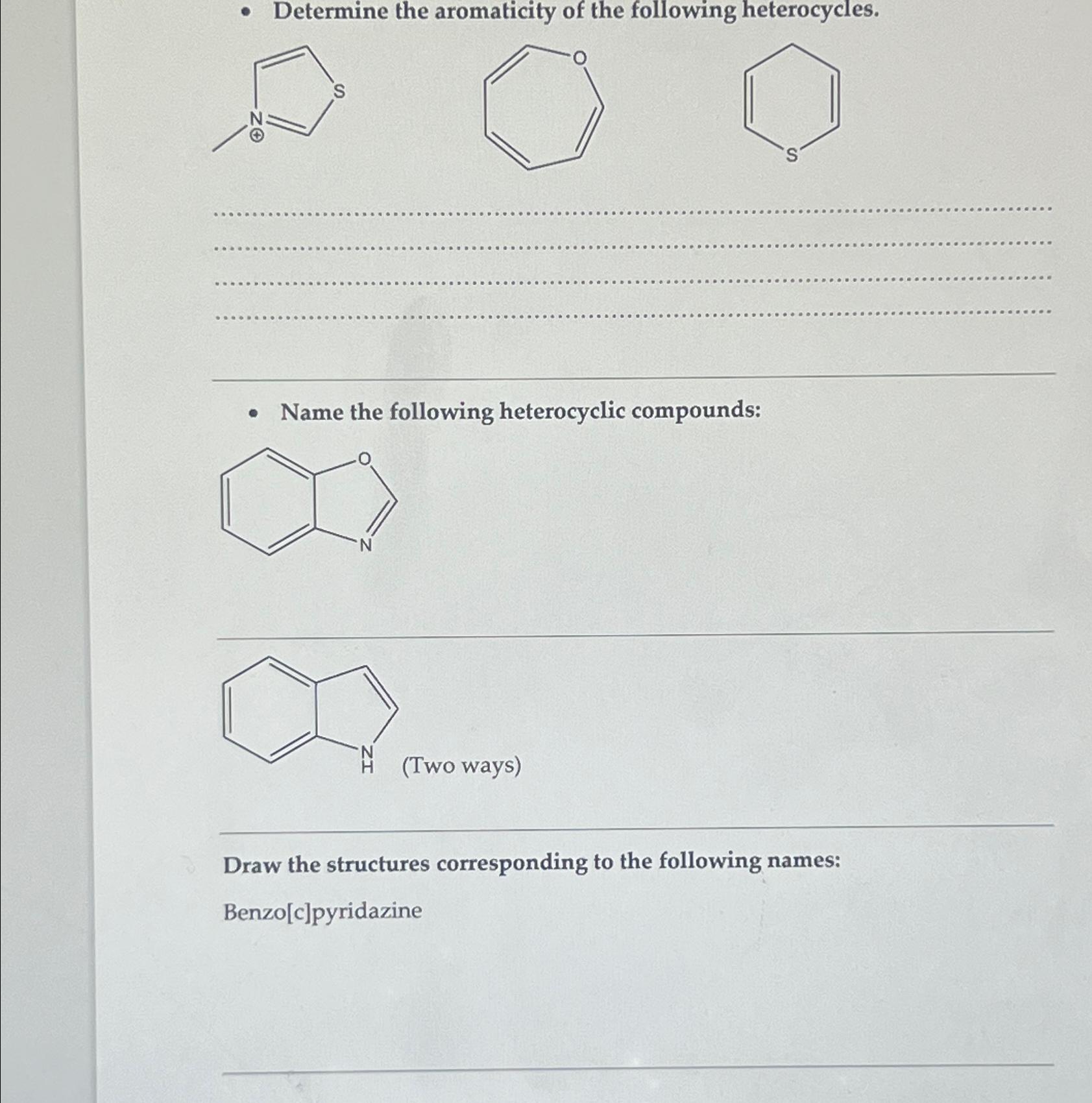 Solved Determine the aromaticity of the following | Chegg.com