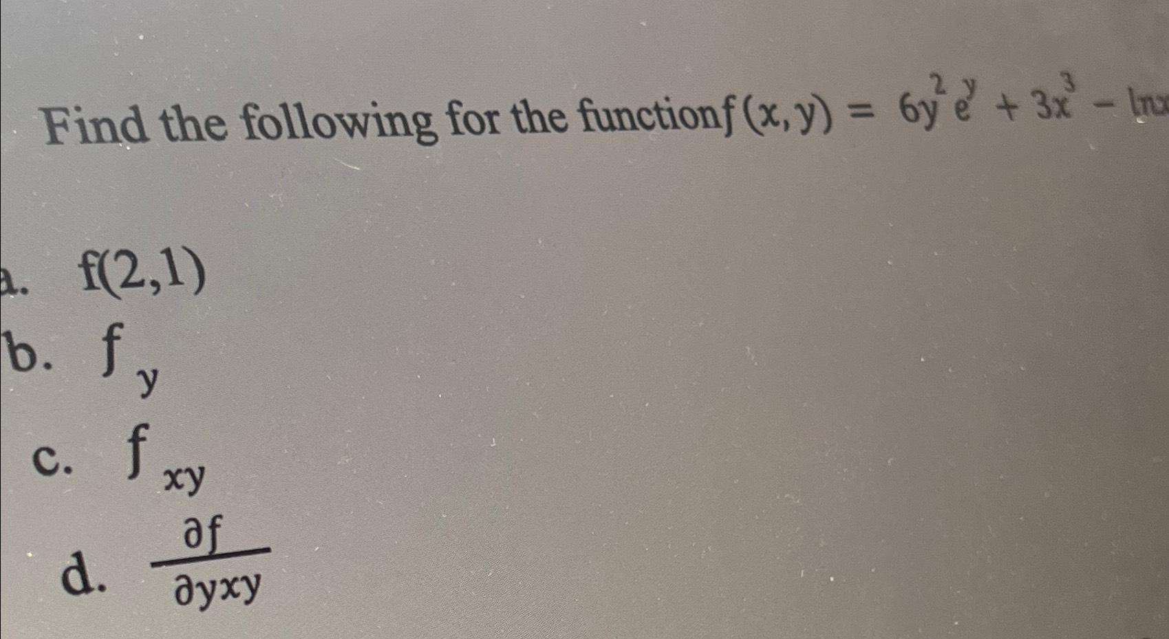 Solved Find the following for the function f | Chegg.com