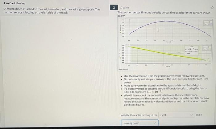 Solved Fan Cart Moving A fan has been attached to the cart, | Chegg.com