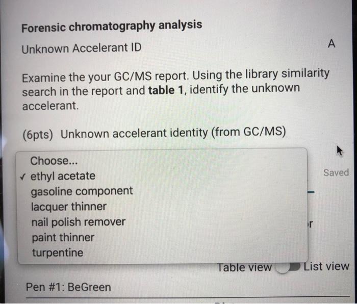 Solved 2. Was your unknown accelerant a pure substance or a | Chegg.com