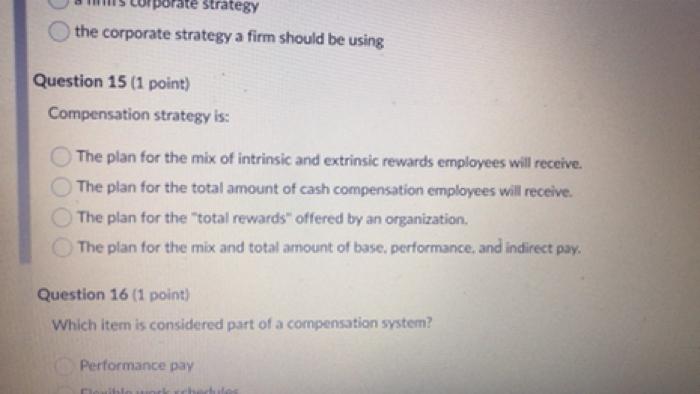 Solved Question 17 (1 point) A management report identified | Chegg.com