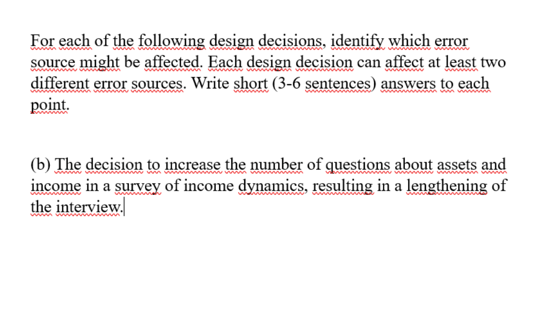 Solved For each of the following design decisions, identify | Chegg.com