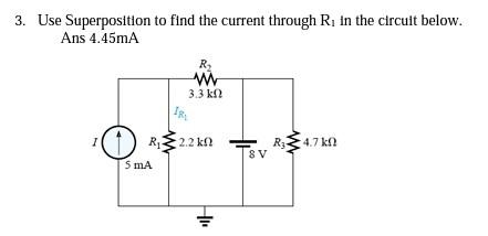 Solved 3. Use Superposition to find the current through R1 | Chegg.com