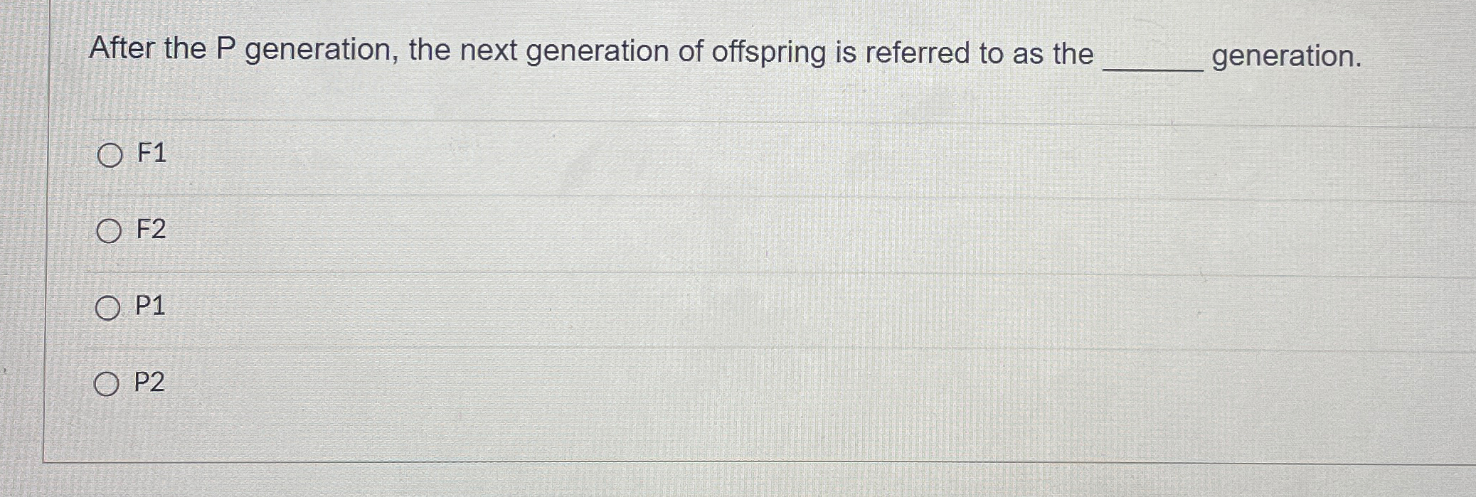 Solved After the P ﻿generation, the next generation of | Chegg.com