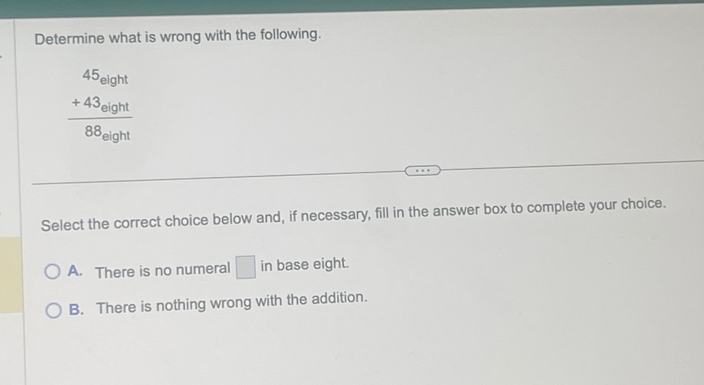 Solved Determine what is wrong with the | Chegg.com