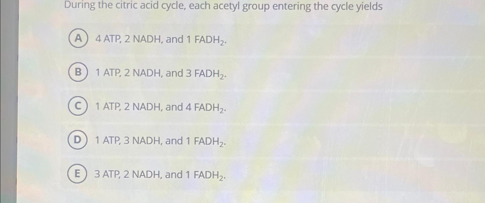Solved During the citric acid cycle, each acetyl group | Chegg.com