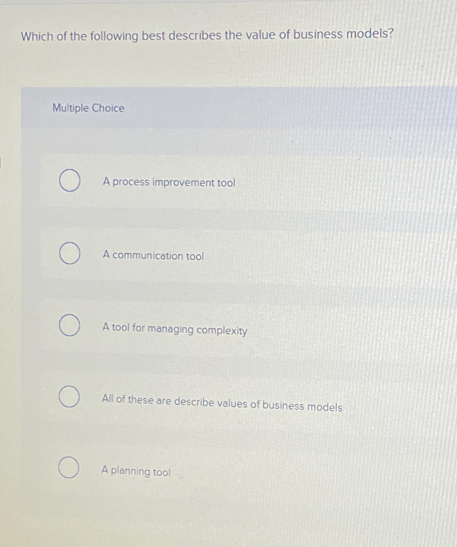 Solved Which of the following best describes the value of | Chegg.com
