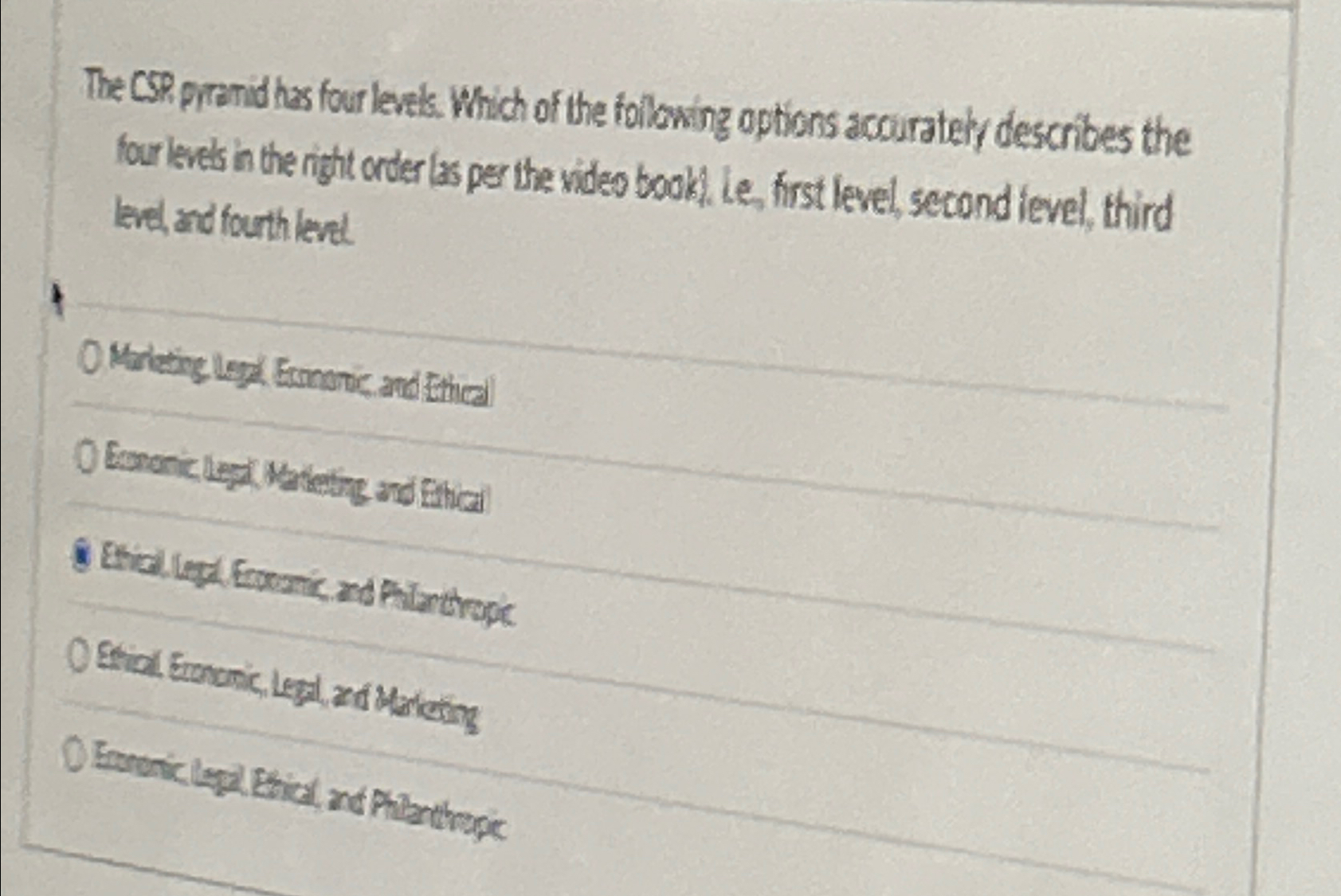 Solved The CSP pranid has four levels. Which of the | Chegg.com