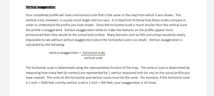 Solved Vertical exaggeration Your completed profile will | Chegg.com