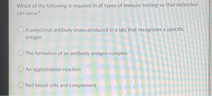 Solved Which of the following is required in all types of | Chegg.com