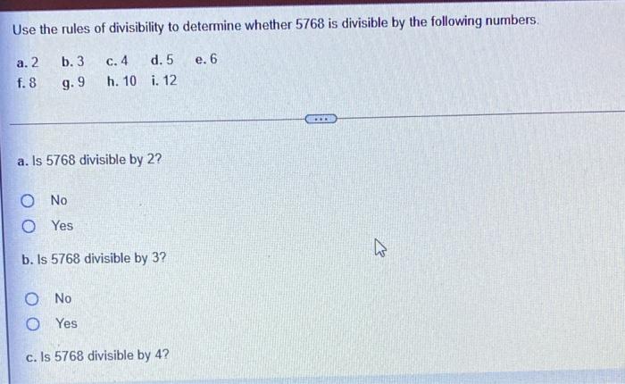 Solved Use the rules of divisibility to determine whether | Chegg.com