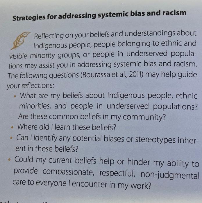 Solved Strategies for addressing systemic bias and racism | Chegg.com