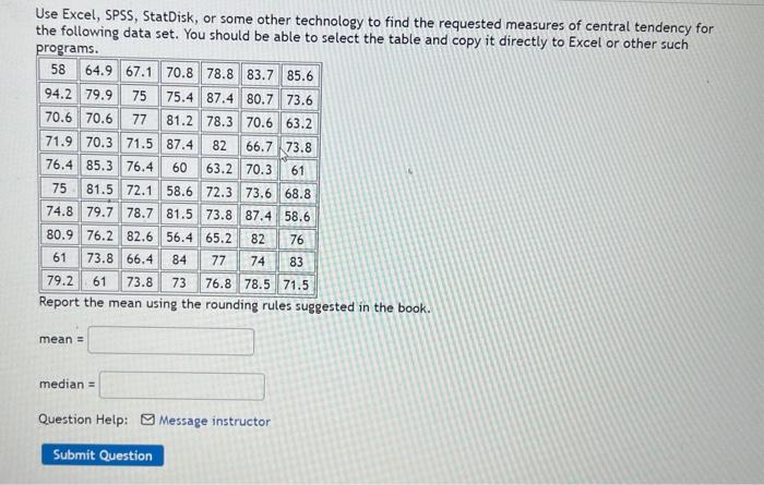 Solved Use Excel, SPSS, StatDisk, or some other technology | Chegg.com