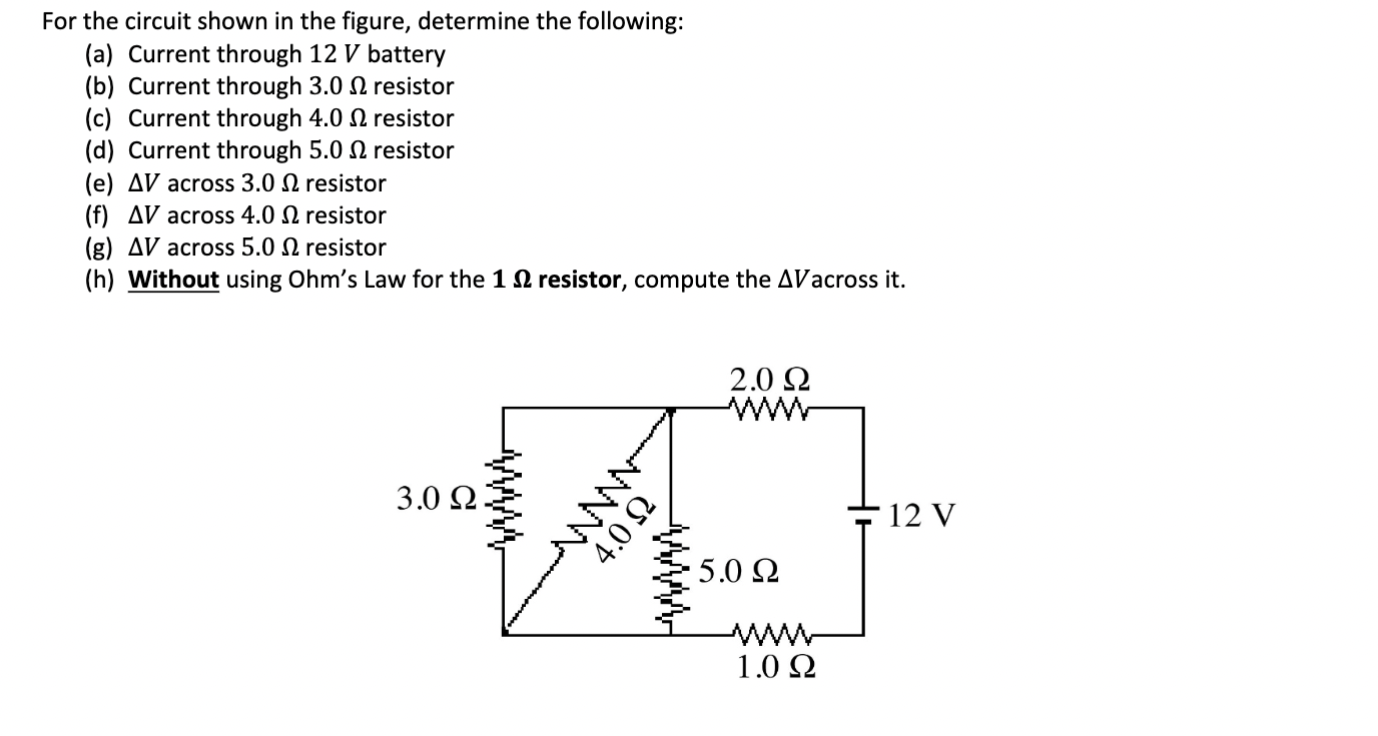 Solved For the circuit shown in the figure, determine the | Chegg.com