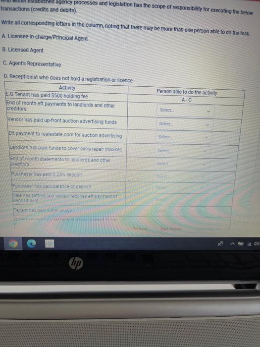 Solved transactions (credits and debits). Write all | Chegg.com