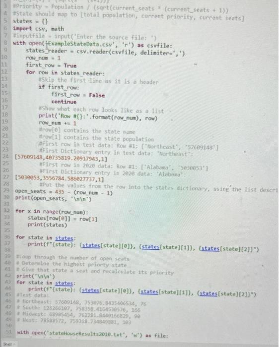 We want to create a program that reads in a CSV file | Chegg.com