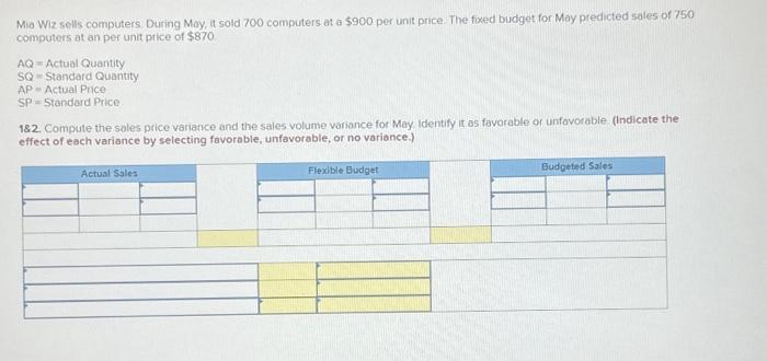 Solved Mia Wiz sells computers. During May, it sold 700 | Chegg.com