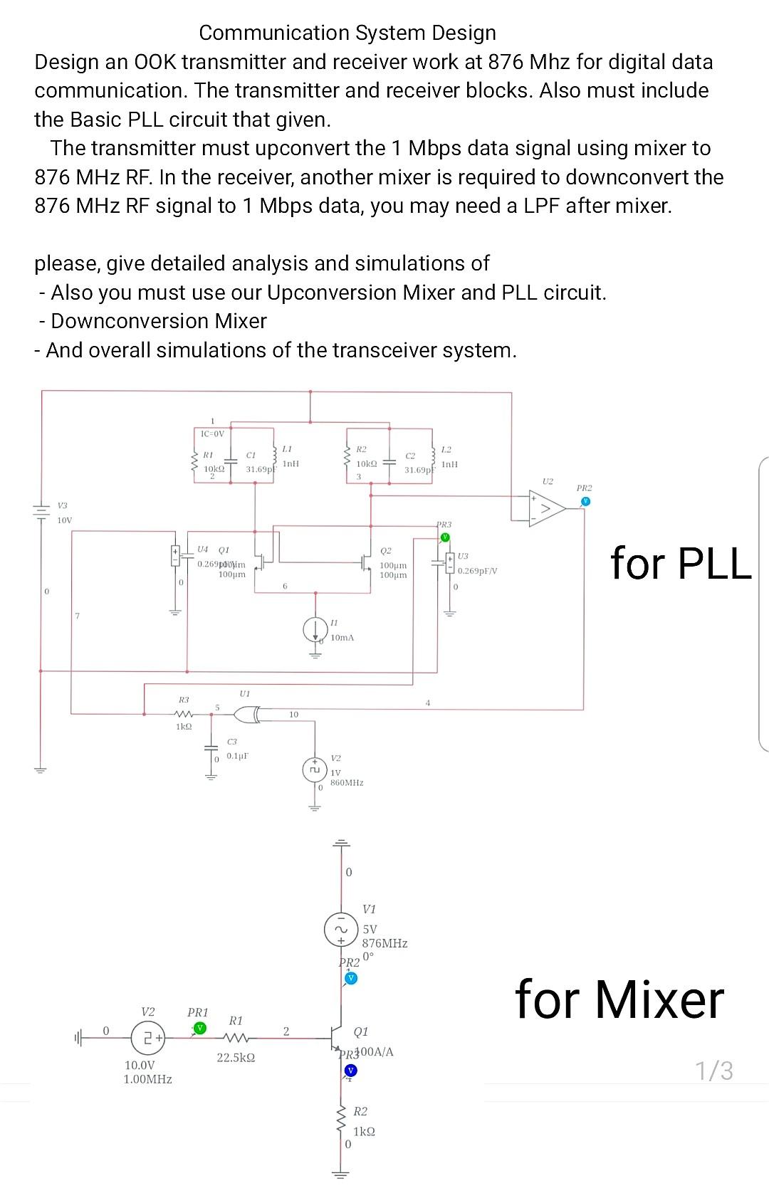 Solved Communication System Design Design an OOK transmitter | Chegg.com