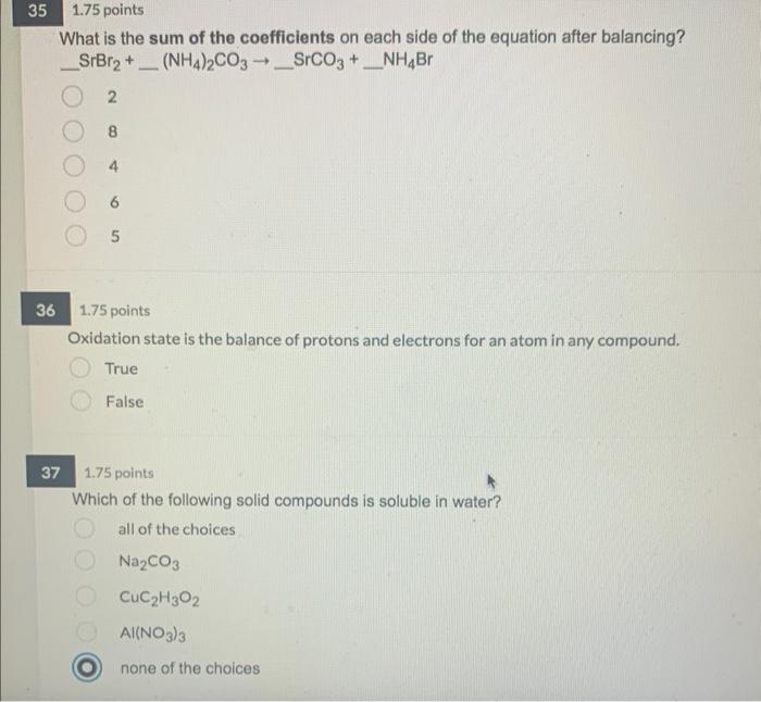 Solved What is the sum of the coefficients on each side of | Chegg.com