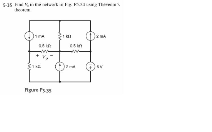 Solved Find V0 in the network in Fig. P5.34 using Thevenin's | Chegg.com