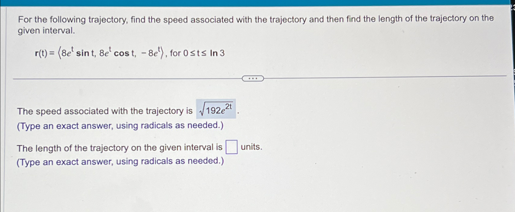 Solved For the following trajectory, find the speed | Chegg.com